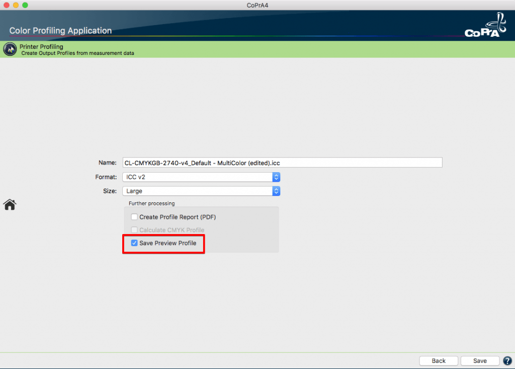 CoPrA | New Printer Profile | ColorLogic Online Help