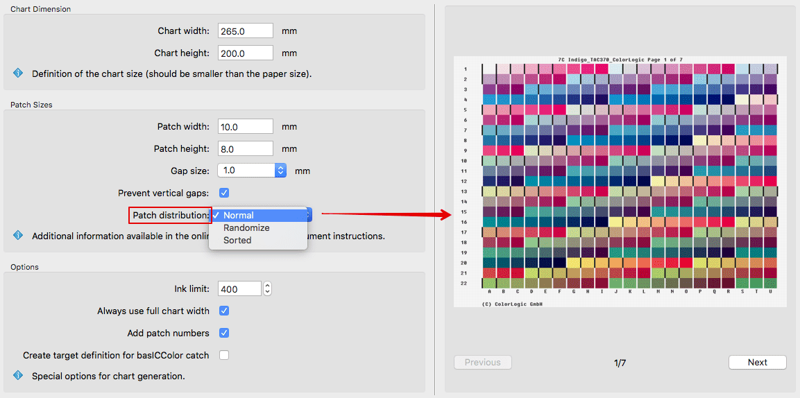 ColorAnt | Export Chart | ColorLogic Online Help