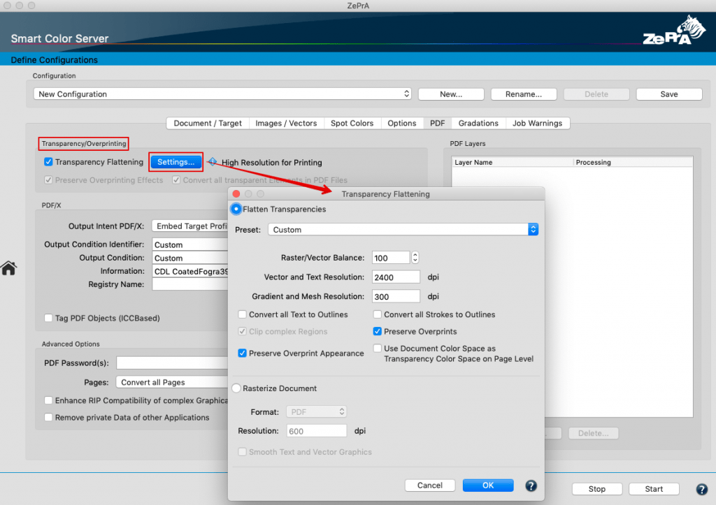 ZePrA | Configurations | PDF | Transparency | ColorLogic Online Help