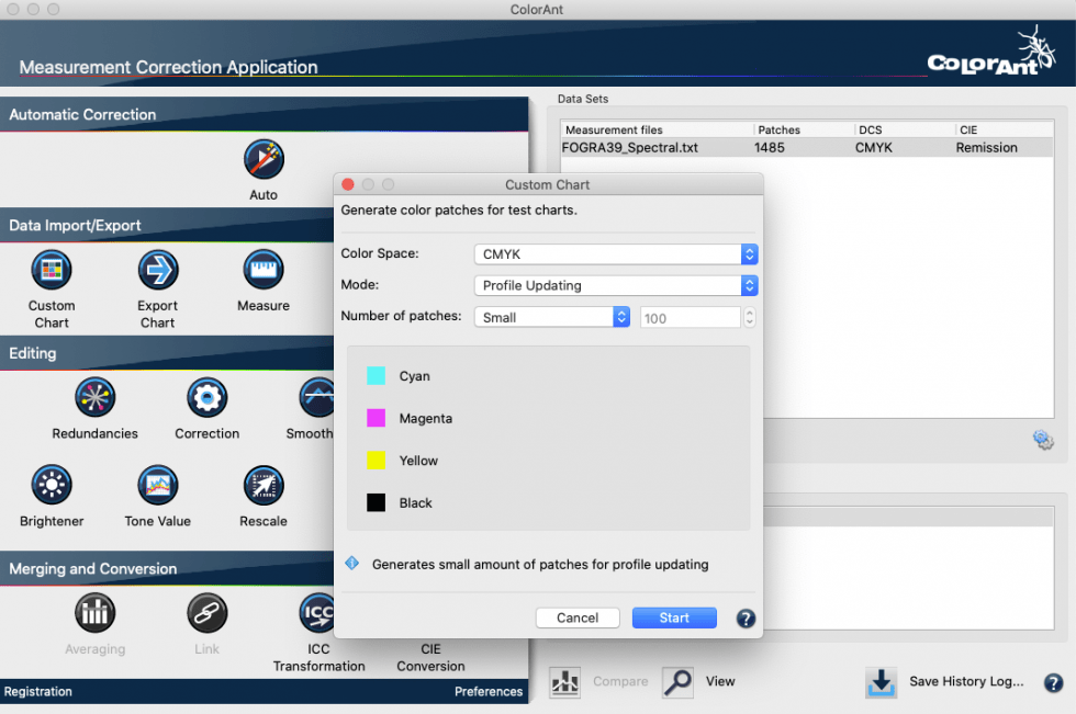ColorAnt | Custom Chart | ColorLogic Online Help