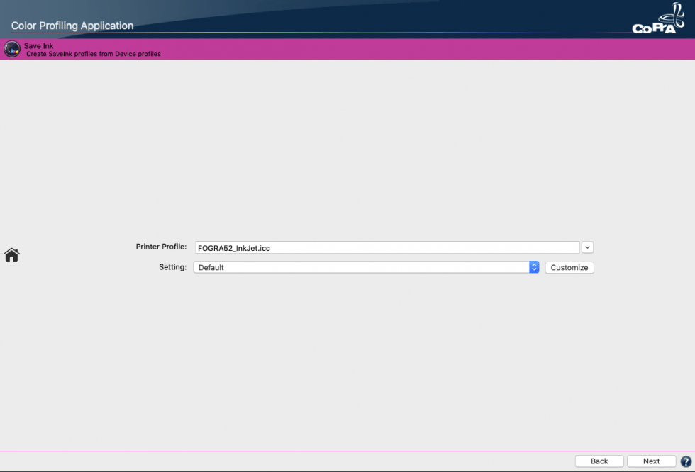 CoPrA | SaveInk | ColorLogic Online Help