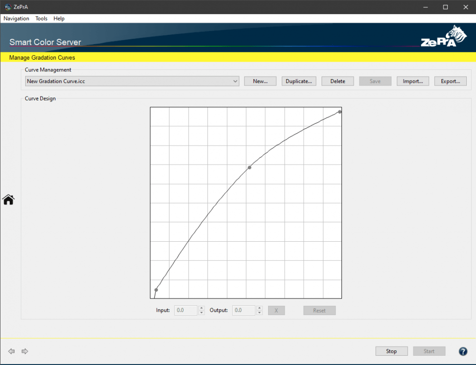 ZePrA | Global Settings | Gradation | ColorLogic Online Help